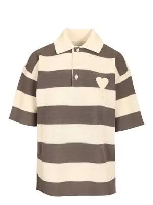 AMI Paris Ami Women Short Sleeves Polo With Ami De Coeur Patch Multicolor