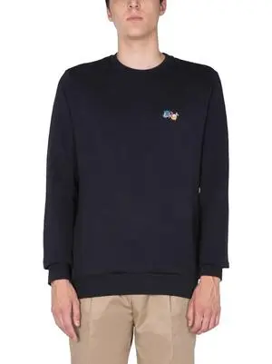 Paul Smith Crewneck Sweatshirt With Embroidered Logo - Blue