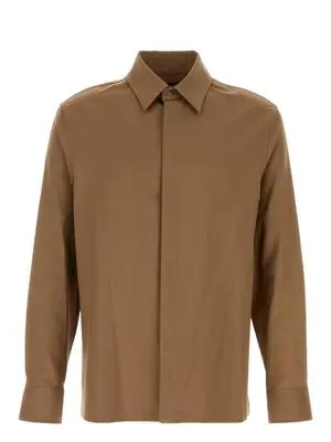 Fendi Camel Wool Shirt - Brown