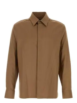 Fendi Camel Wool Shirt - Brown