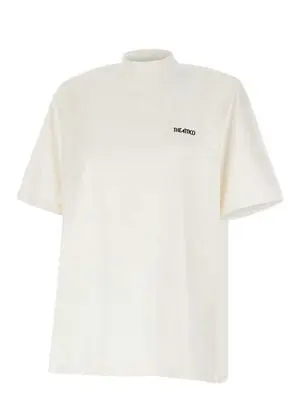 Attico High-neck T-shirt With Logo Print - White
