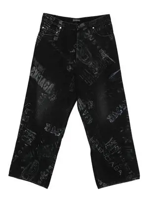Balenciaga Denim Wide-leg Jeans - Black