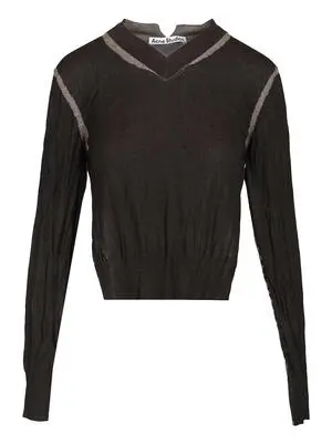 Acne Studios Crumpled V-neck Sweater - Brown