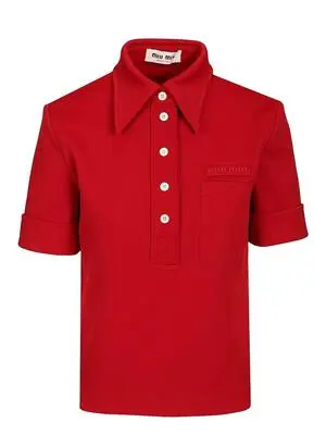 Miu Miu Technical Jersey Polo Shirt - Red