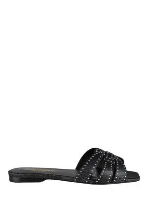 Saint Laurent Studded Tribute Mules - Black