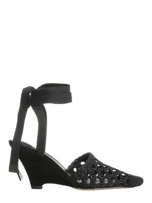 Jacquemus Braided Cord And Suede Mules - Black