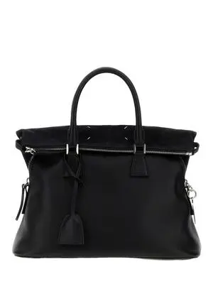 MAISON MARGIELA Leather Medium 5ac Soft Handbag - Black