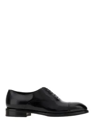 Santoni Leather Laafe Lace-up Shoes - Black
