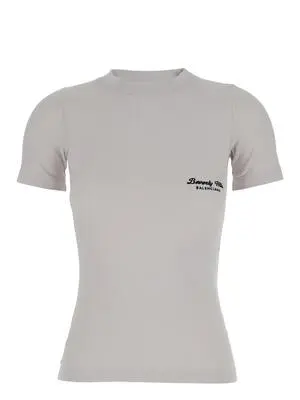 Balenciaga BALENCIAGA Beverly Hills Embroidered Peeling Stretch Jersey T-Shirt Multicolor