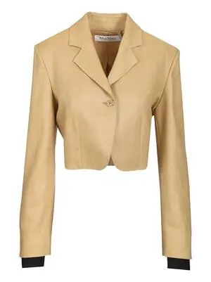 Max Mara Linen Diagonal Crop Jacket - Cream