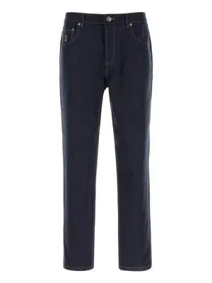Brunello Cucinelli Brunello Cucinelli Men Dark Blue Felt Pant Blue