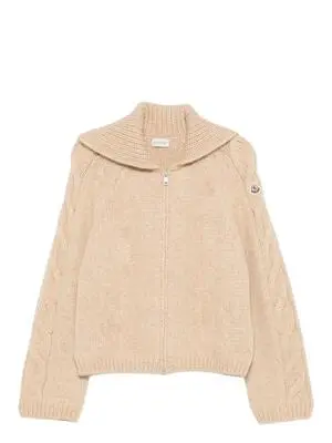 Moncler Neutrals Knitwear Cardigans - Cream
