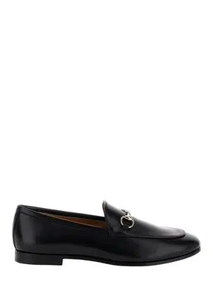 Gucci Jordaan Leather Horsebit Loafers - Black