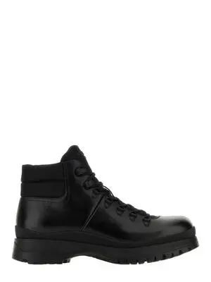 Prada Re-nylon And Leather Brixxen Ankle Boots - Black