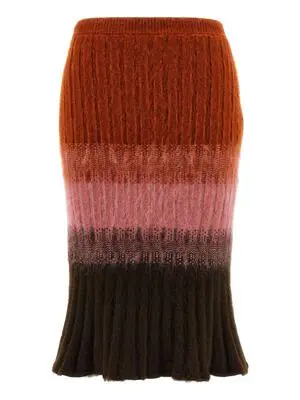 Fendi Wool And Mohair Midi Skirt - Multicolor