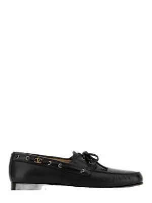 Valentino Garavani Leather Loafers - Black