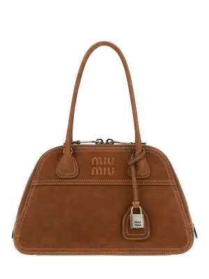 Miu Miu Caramel Nappa Leather Vivant Shoulder Bag - Brown
