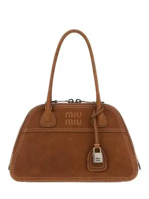Miu Miu Nappa Leather Vivant Shoulder Bag - Brown