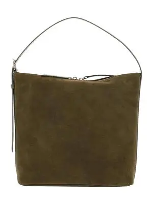 A.p.c. Vera' Brown Shoulder Bag With Top Handle And Zip Closure In Suede - Multicolor