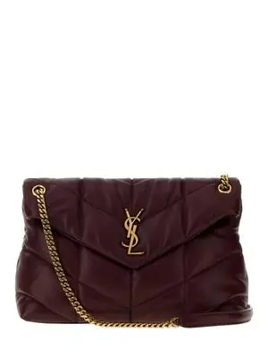 Saint Laurent Nappa Leather Medium Loulou Shoulder Bag - Red