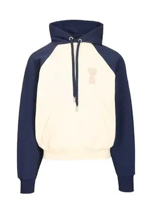 AMI Paris De Coeur Cotton Hoodie - White