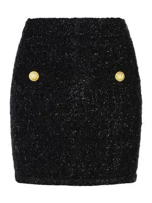 Balmain Viscose Blend Miniskirt - Black