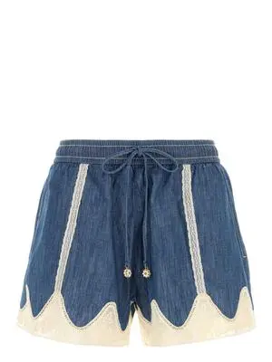 Zimmermann Zimmermann Women Blue Denim Awaken Shorts Blue