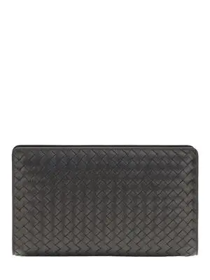 Bottega Veneta Agenda Intrecciato Leather Clutch - Brown