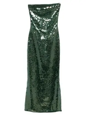 Oseree Sequin Midi Dress - Green