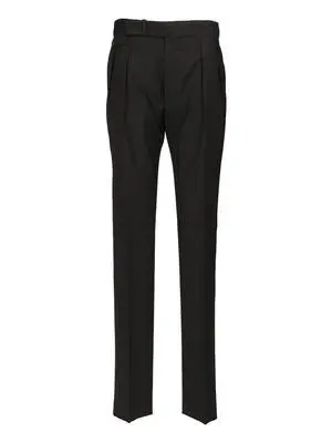 Tagliatore Virgin Wool Blend Tailored Trousers - Black