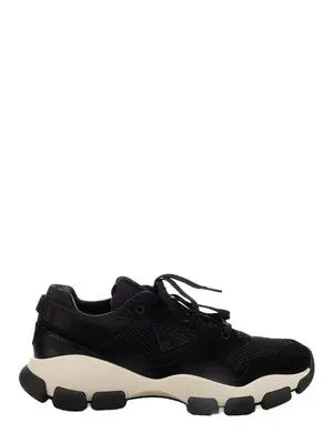 Prada Leather And Mesh Sneakers - Multicolor