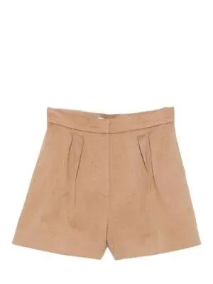 Max Mara Brown Shorts Tailored Shorts - Cream