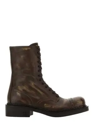Miu Miu Calfskin Leather Boots - Brown