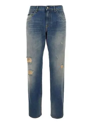 Dolce & Gabbana Distressed Denim Jeans - Multicolor