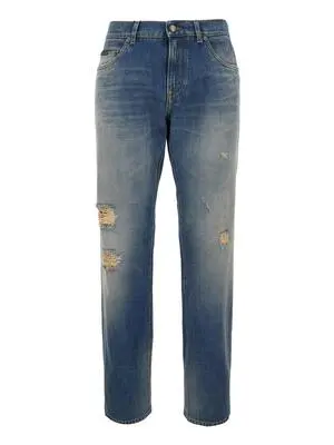 Dolce & Gabbana Distressed Denim Jeans - Multicolor