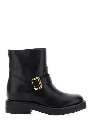 Chloé Coddington' Black Ankle Boots With Paddington Buckle In Leather - Multicolor