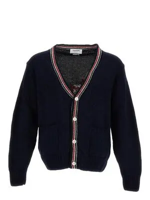 Thom Browne Donegal Intarsia Hector Patchwork Cardigan - Multicolor