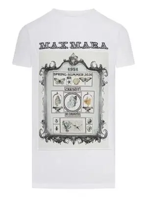 Max Mara Graphic Print Cotton T-shirt - White