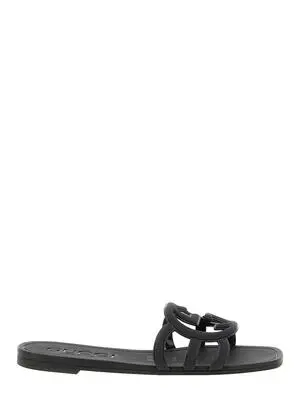 Gucci Gucci Women Gucci Gg Monogram Rubber Slippers Black