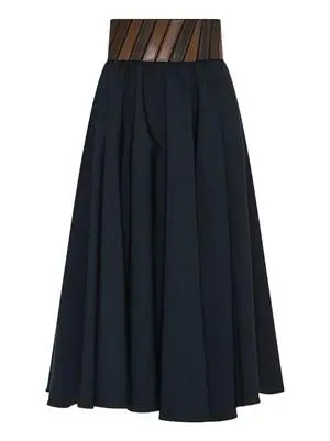 Alaïa Skirt With Leather Inserts - Green