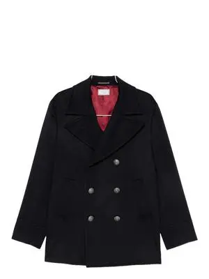 Brunello Cucinelli Virgin Wool Pea Coat - Blue