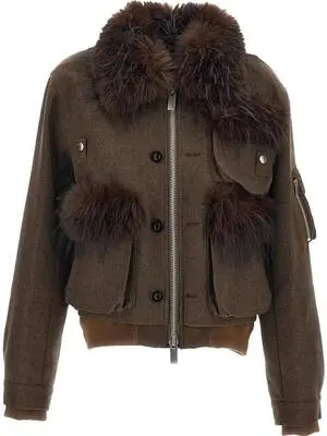 Sacai SACAI Wool Melton Blouson Multicolor