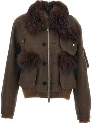 Sacai Wool Melton Blouson - Multicolor