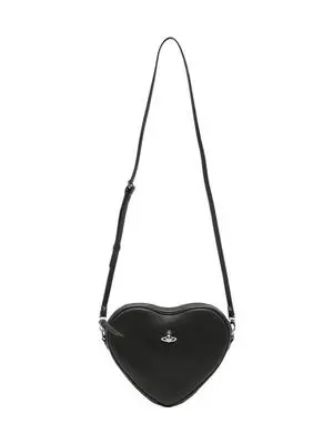 VIVIENNE WESTWOOD Saffiano Leather Heart Tote Bag - Black
