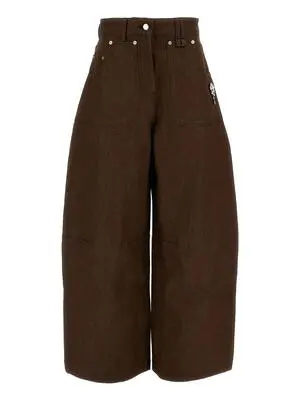 Simone Rocha Wide Leg Utility Curve Jeans With Embroidery - Multicolor