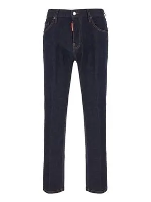 Dsquared2 Straight Leg Dark Wash Jeans - Multicolor