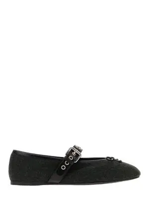 Miu Miu Fabric Ballet Flat - Green