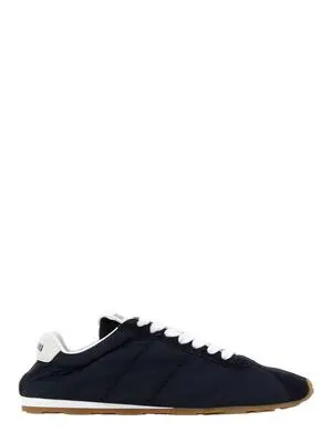 Miu Miu Navy Fabric And Suede Sneakers - Blue