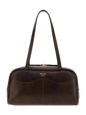 Prada Carry Bag In Vintage Effect Leather - Brown