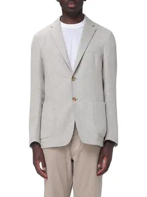 Zegna Chevron Silk, Linen And Wool Single-breasted Blazer - Blue